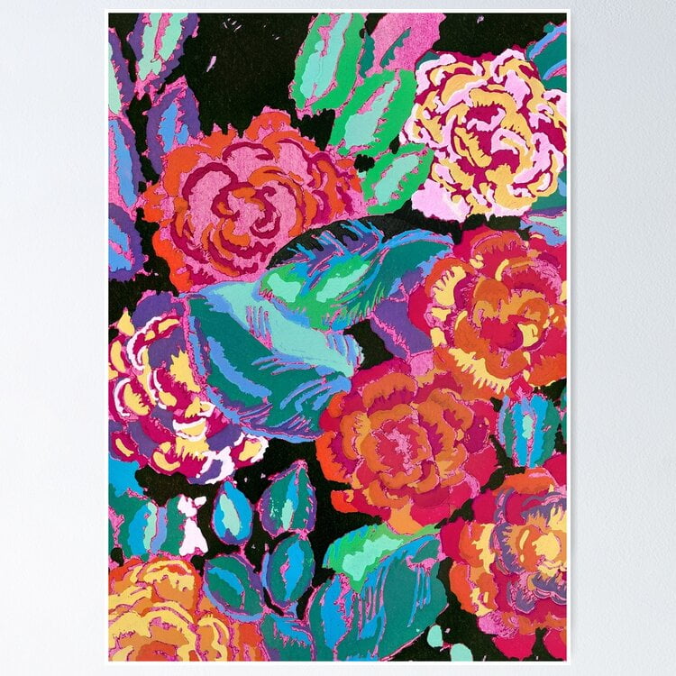 Poster 80s Flower Pattern - Unframed Poster, 12x18 - Walmart.com