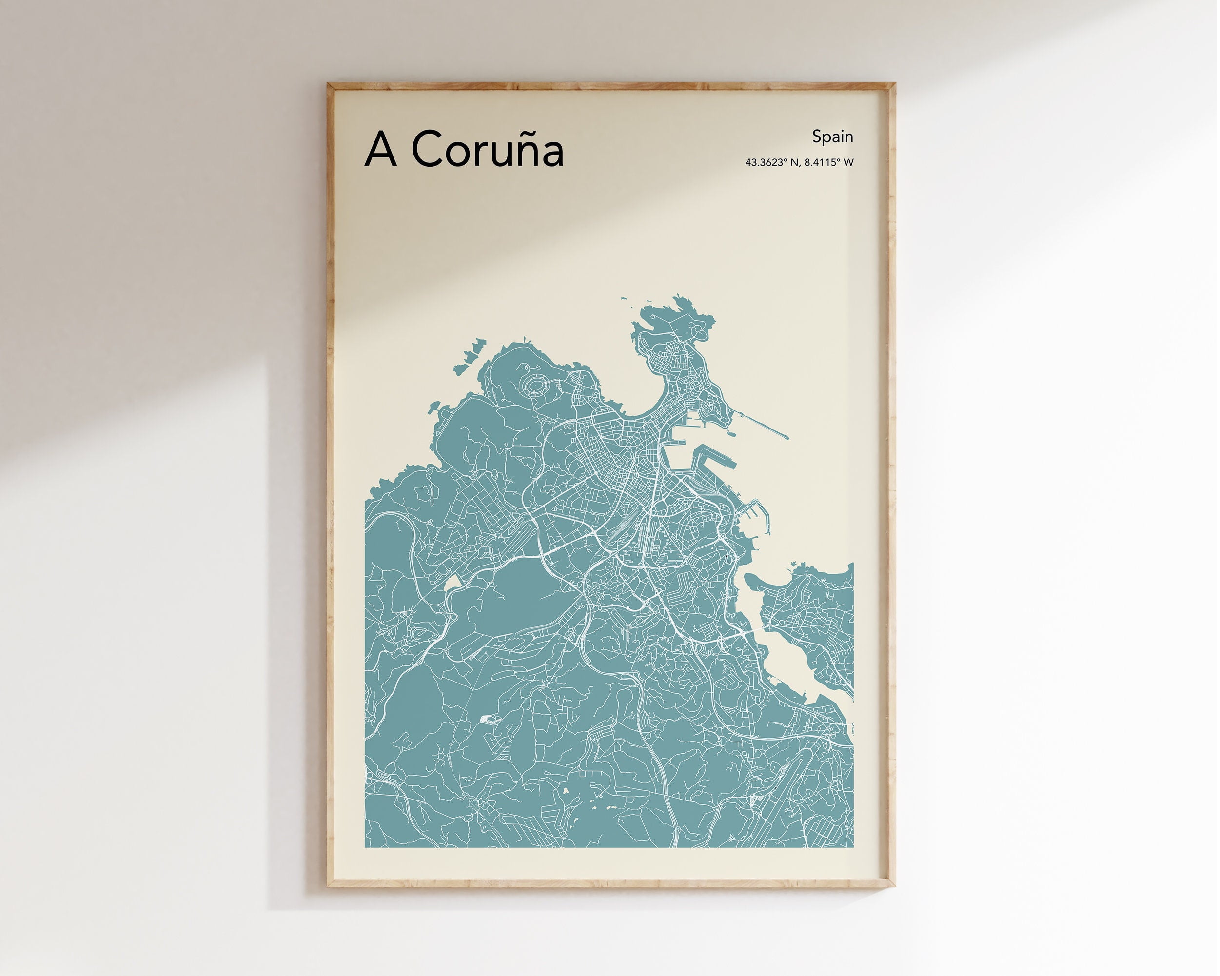 Poster A Coruna Map Print, , A Coruna Map Poster , A Coruna Map Wall ...