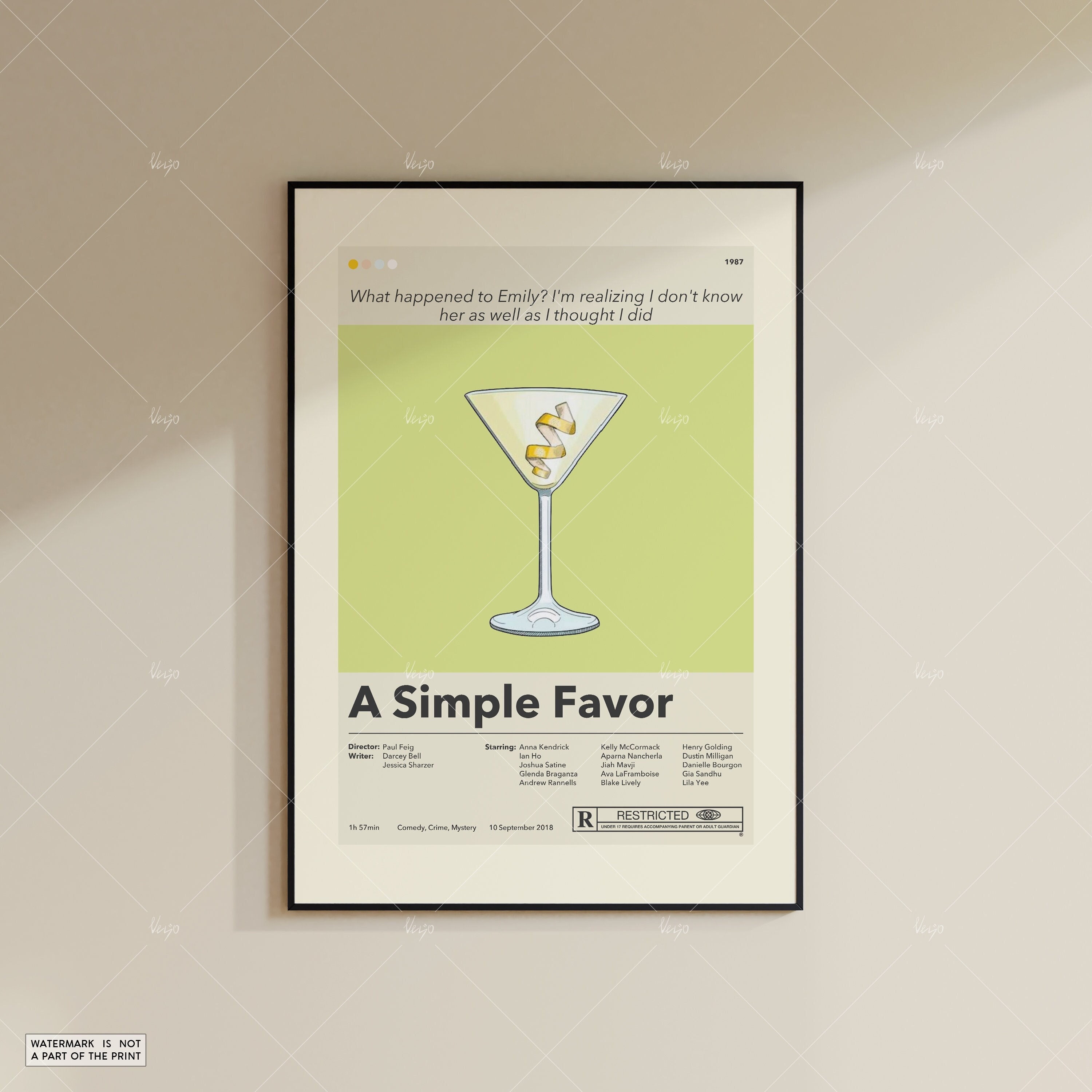 Poster A Simple Favor Poster | Paul Feig | Minimalist Movie Poster ...