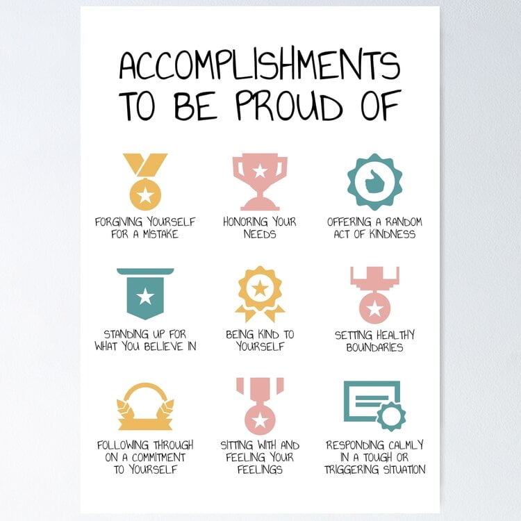 Poster Accomplishments To Be Proud Of Mental Health Wellness Emotional ...