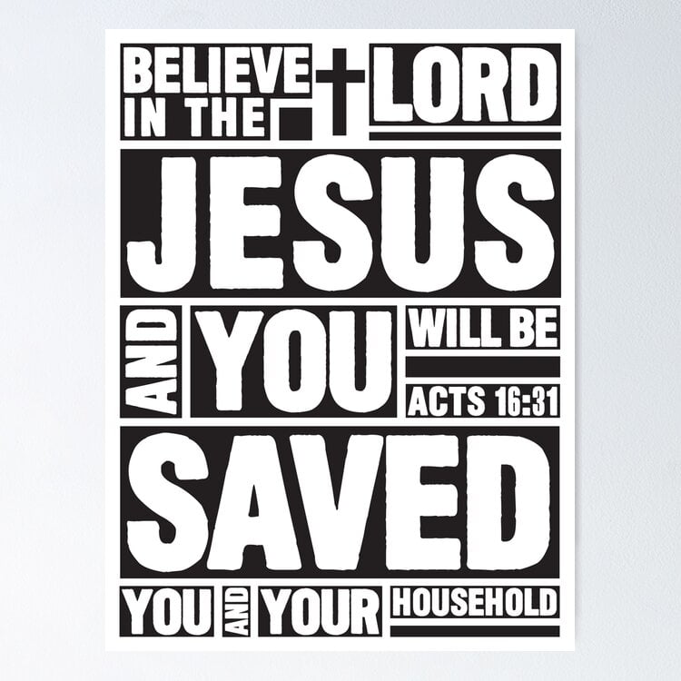 Poster Acts Believe In The Lord Jesus Poster - No Framed, Vintage Wall ...