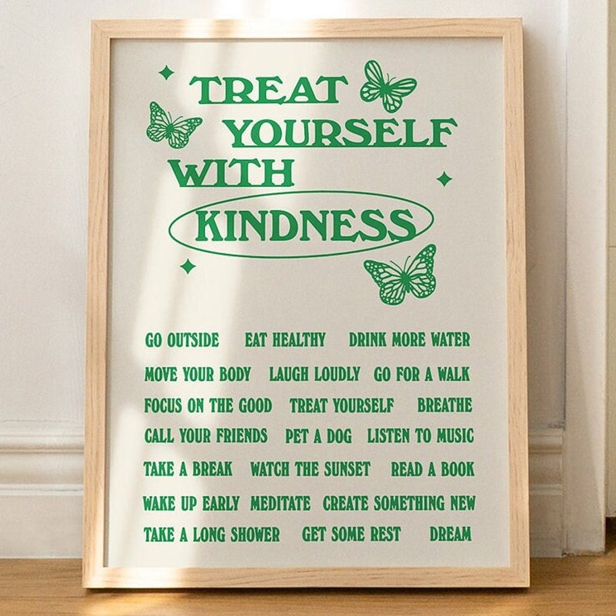 Poster Affirmations Wall Print, Positive Self Care Poster, Trendy 70S ...