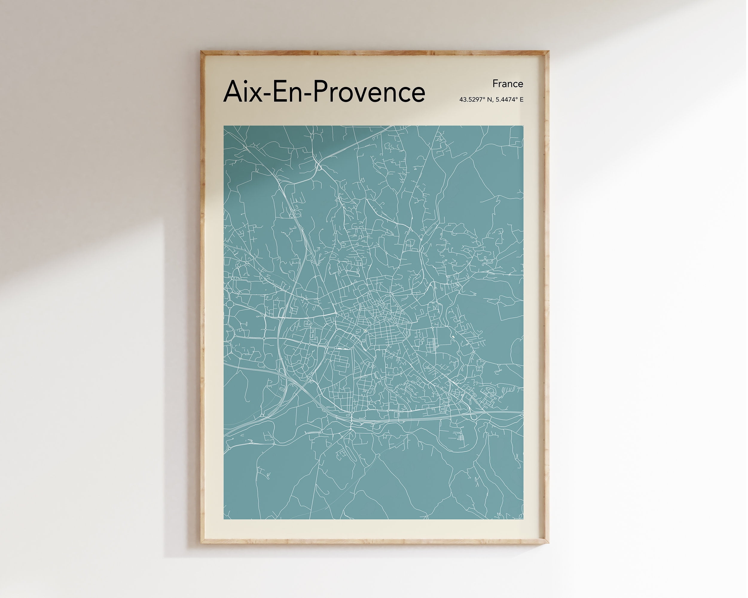 Poster Aix-En-Provence Map Poster , , Aix-En-Provence Map Print, Colour ...