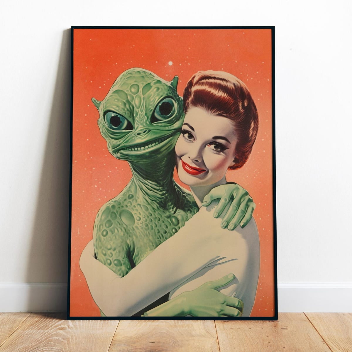 Poster Aliens Wall Art Printable Alein Love Art Vintage Sci Fi Poster ...