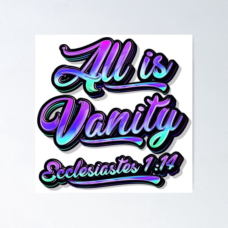 Poster All Is Vanity - Ecclesiastes Poster - No Framed, Vintage Wall ...