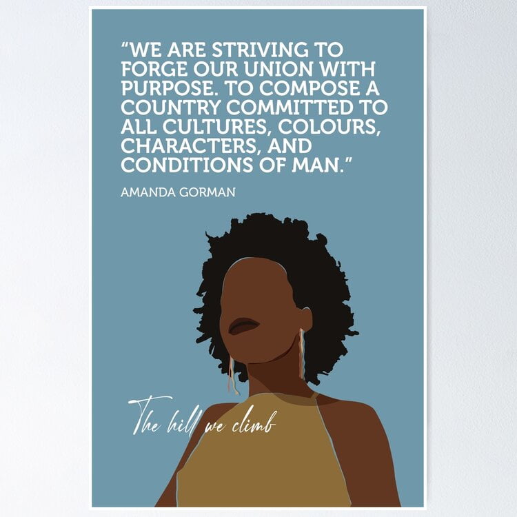 Poster Amanda Gorman Quotes - No Framed, Vintage Wall Art, Trendy Retro ...