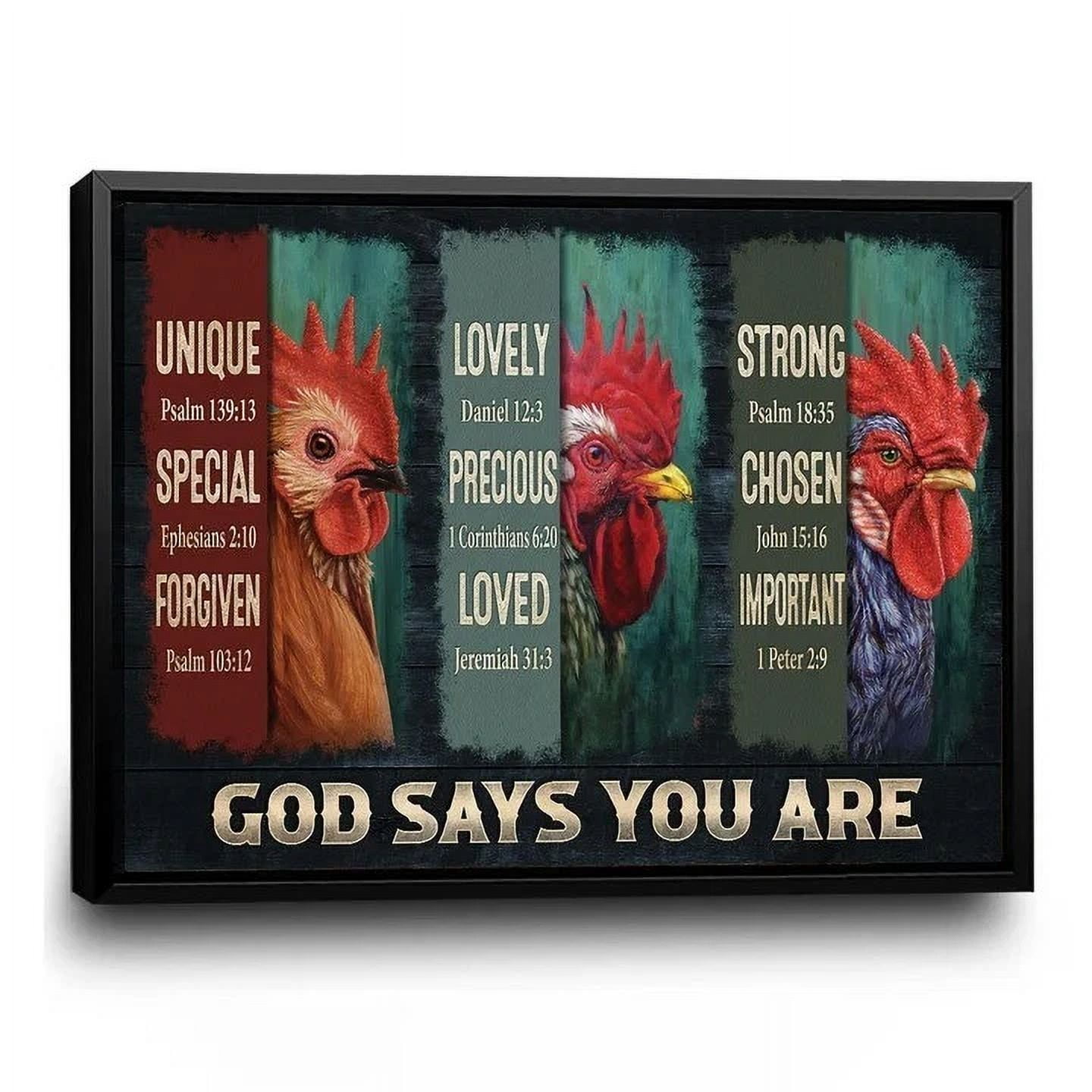 Poster Amazing Chicken - God Says You Are Jesus Landscape, Print Wall ...
