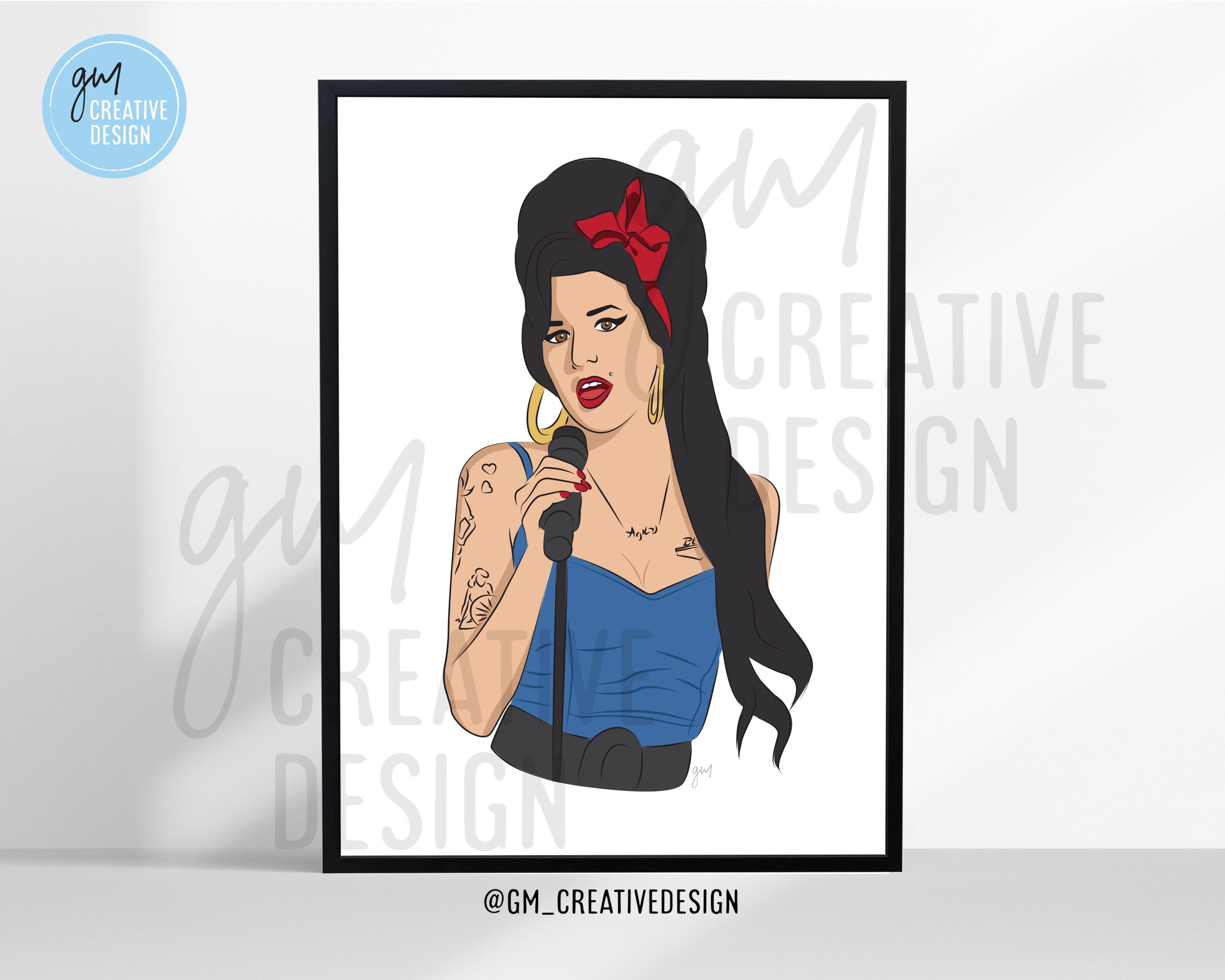 Poster Amy Winehouse Minimalistic Illustration A4 Print | Music ...