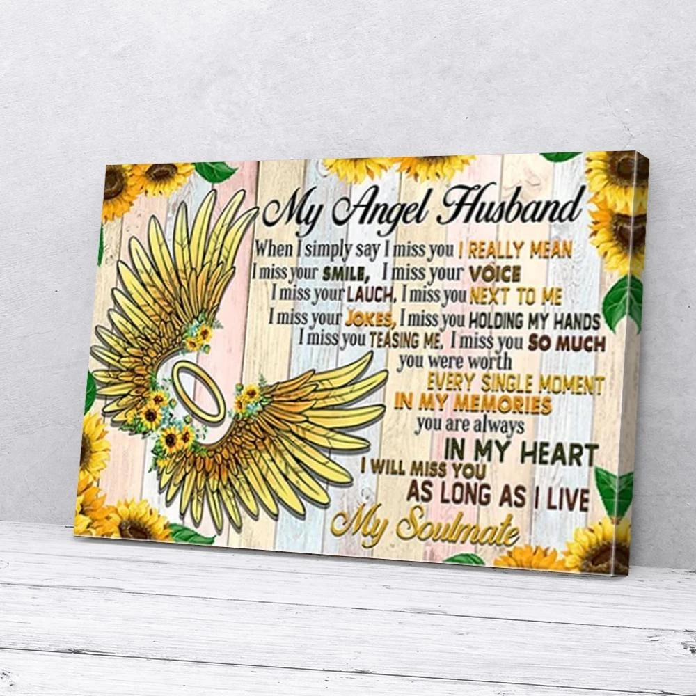 Poster My Angel Husband Wings Sunflower - UNFRAMED Poster Prints, Wall ...