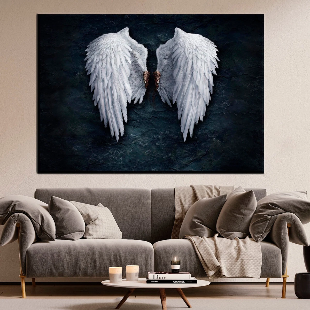 Poster Angel Wings Â€“ Modern White Feather Print For Home- UNFRAMED ...