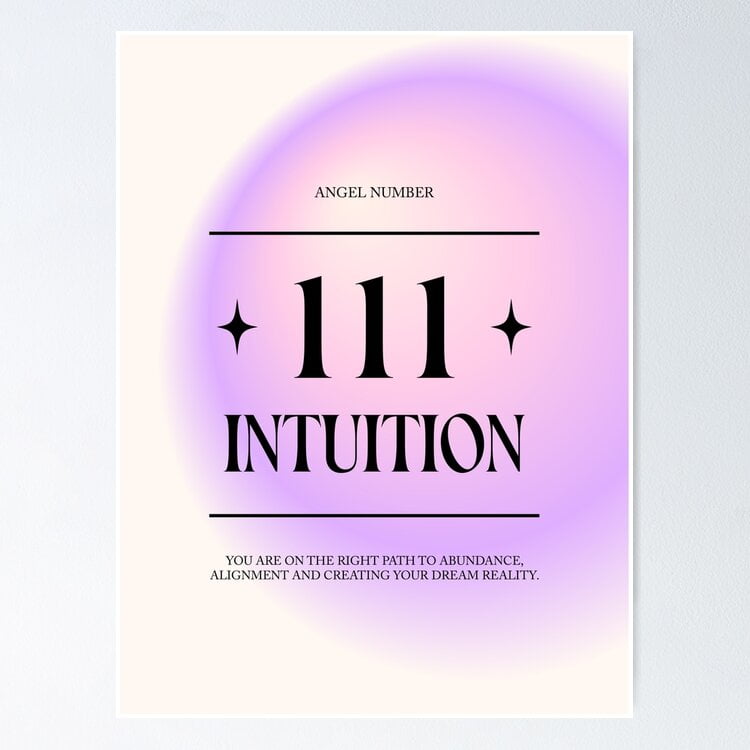 Poster Angel numbers 111, Intuition, Aura, Energy, Gradient, Aesthetic ...