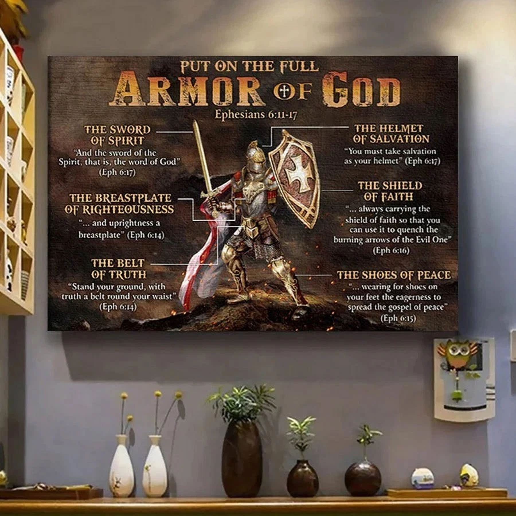 Poster Armor Of God Knight, Home Decor Wall Art, Christian Wall... Wall ...