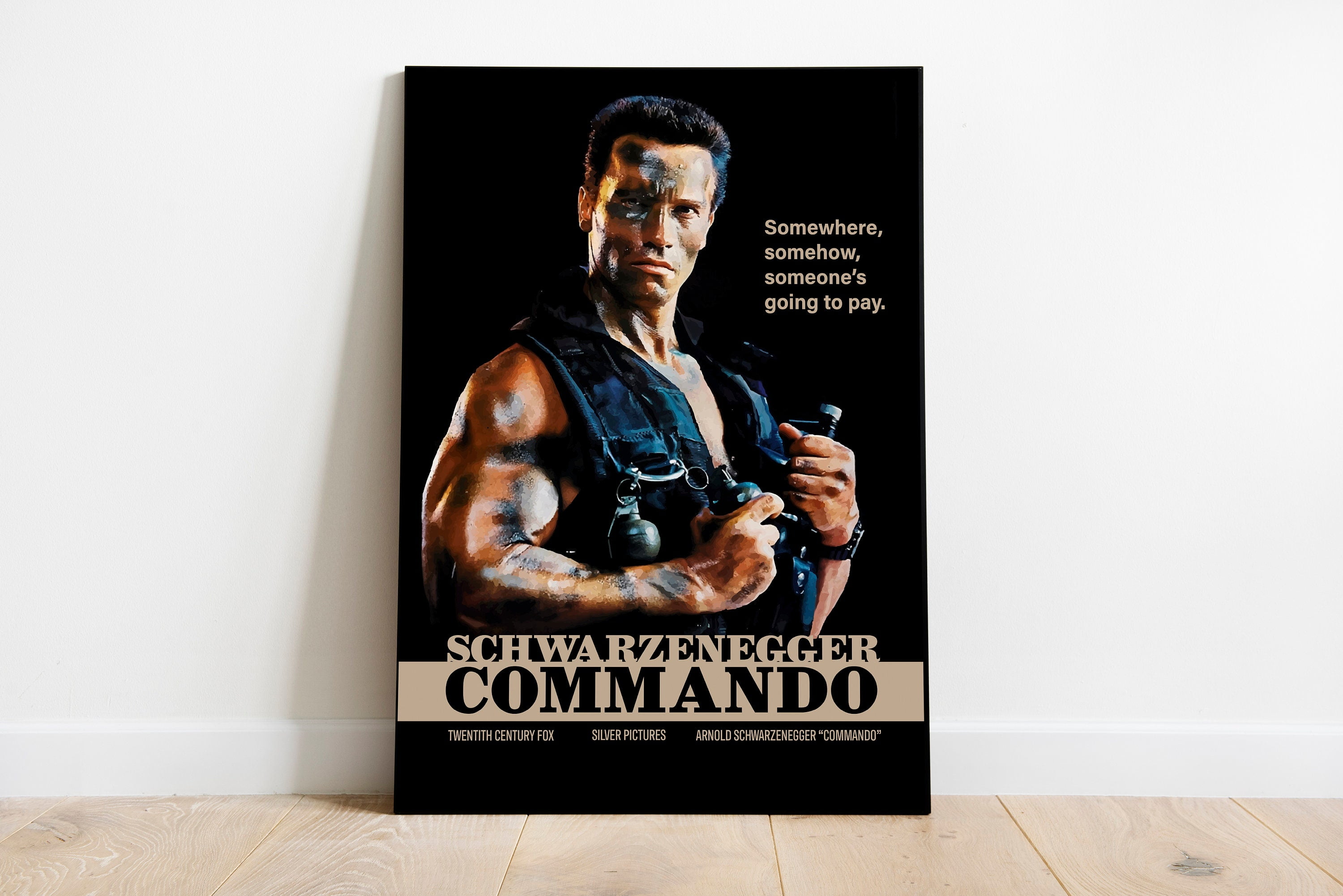 POSTER Arnold Schwarzenegger Commando Vector Movie Poster -UNFRAMED ...