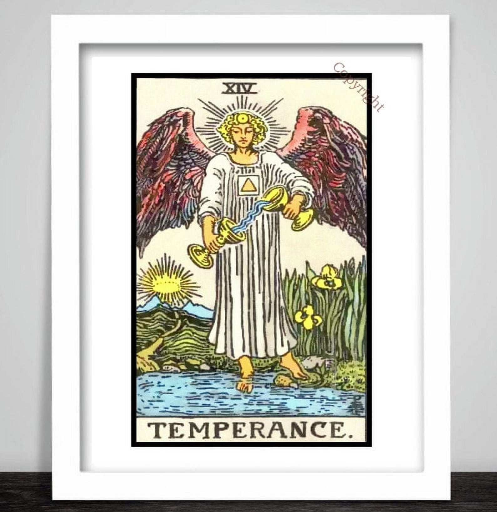 Poster Art Print Tarot Card Temperance. Occult, Alchemy, Balance ...
