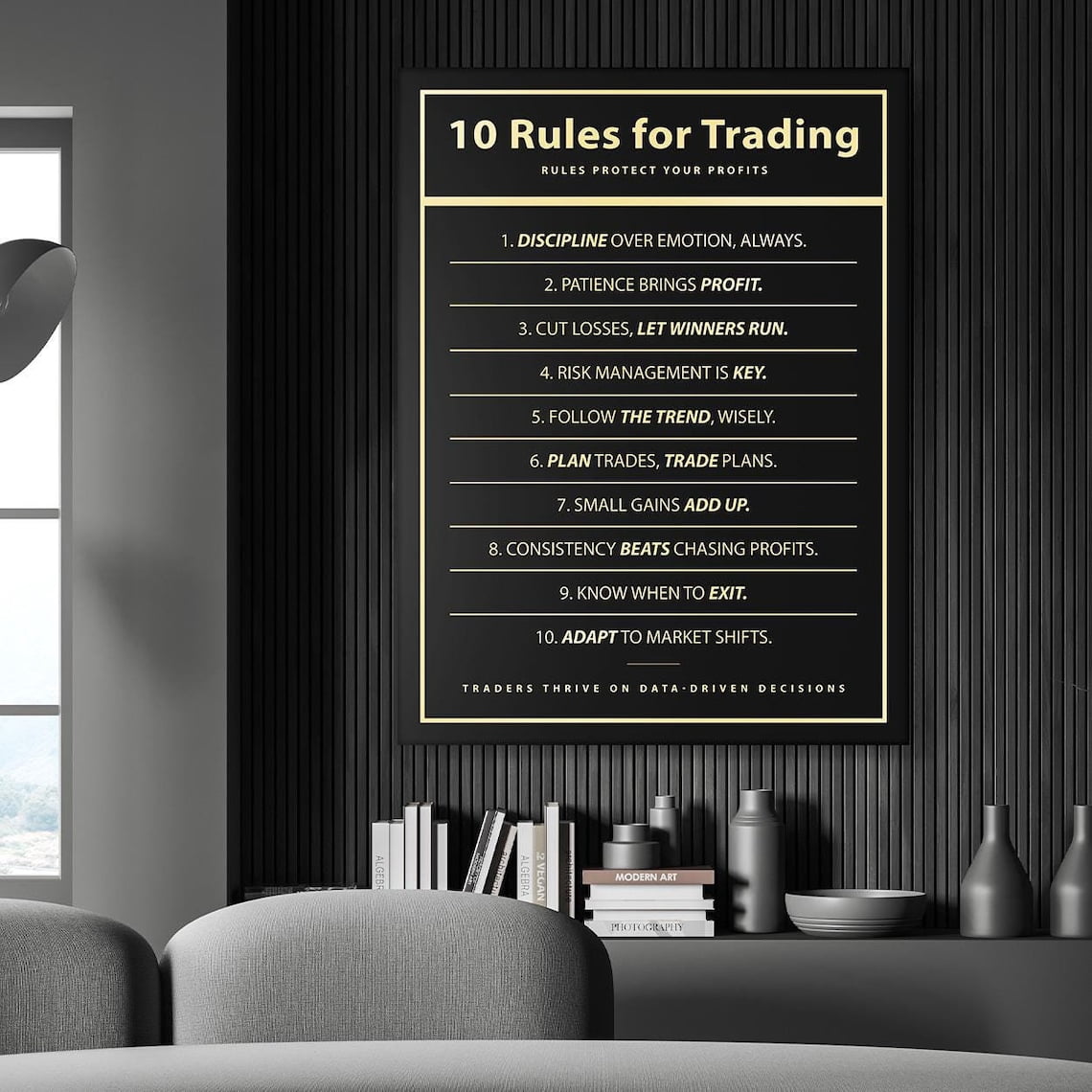 Poster Art - Rules Trading Stock Market Art - Inspirational Art Day ...