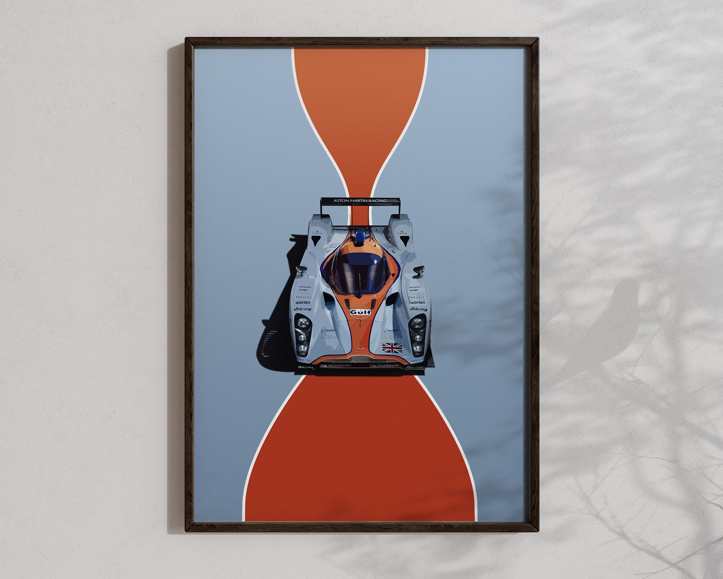 Poster Aston Martin DBR1-2 with Gulf Livery, Race Car Poster , 24 hours ...