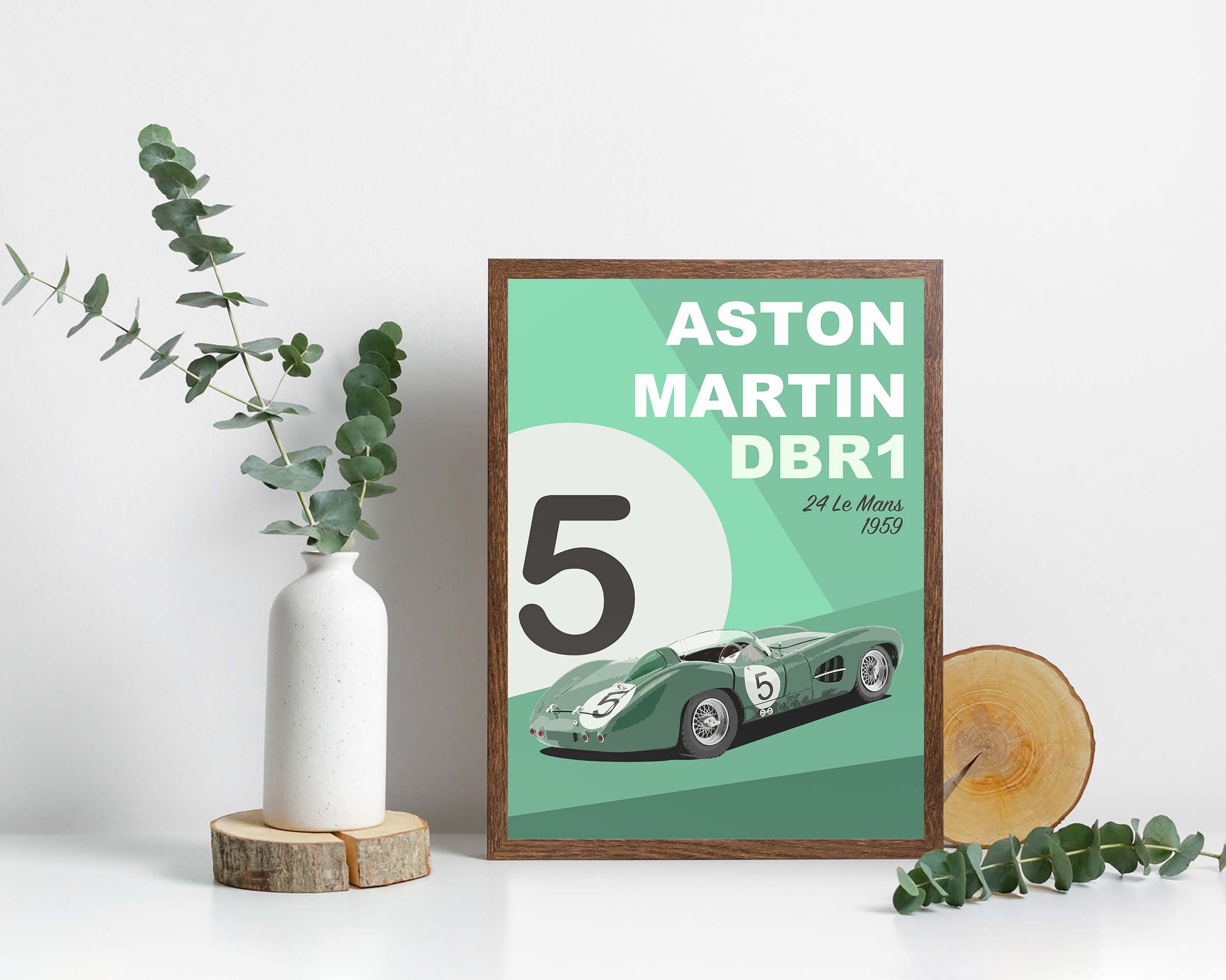 Poster Aston Martin DBR1 Wall Art, Aston Martin Poster , 24 Lemans Wall ...