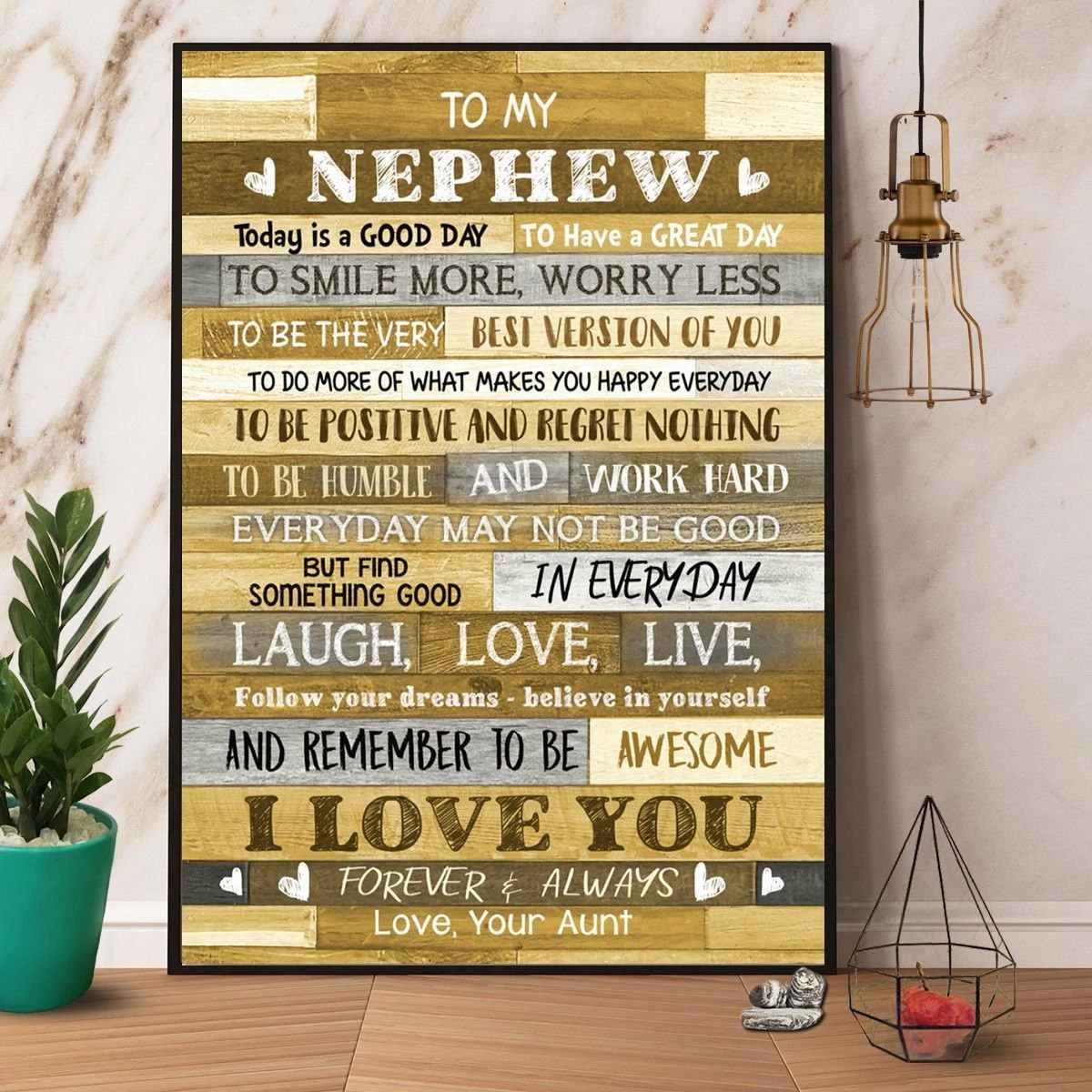 Poster Aunt To My Nephew I Love You Forever & Always Satin, Wall Art D ...