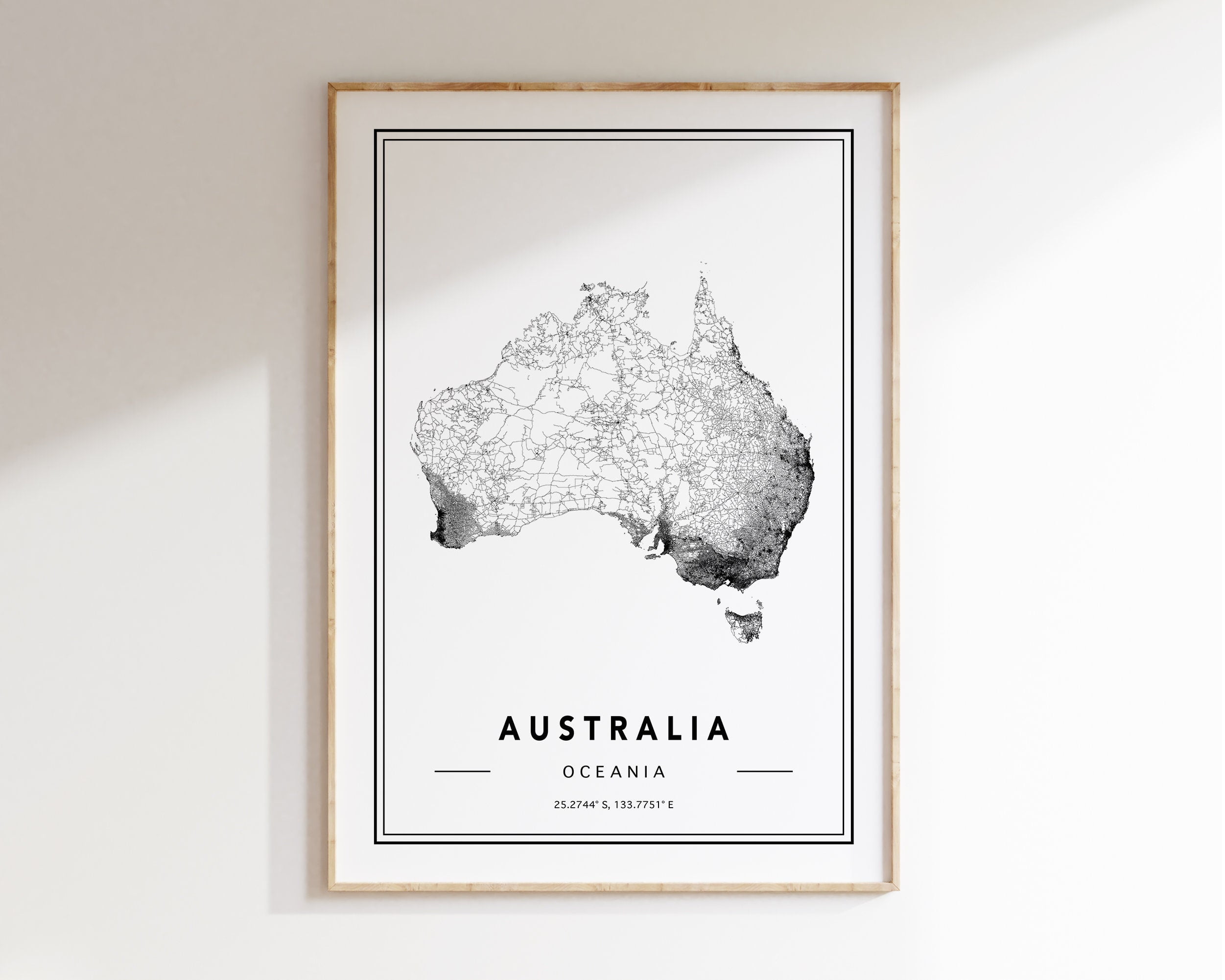 POSTER Australia Map Print, Australia Map Poster, Australia Map Wall ...