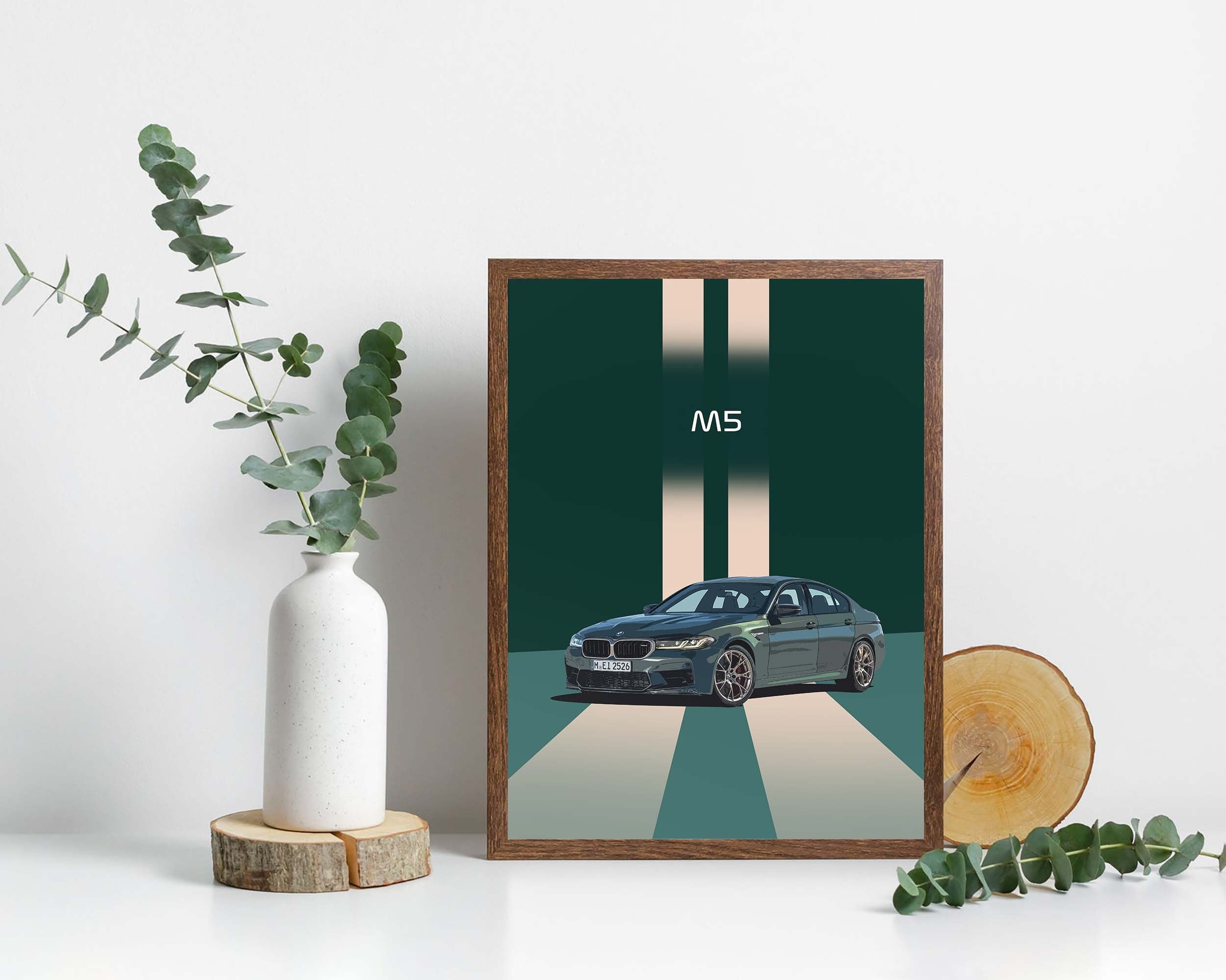 POSTER BMW M5 cs wall art, BMW M5 Gran Coupe poster, BMW 5 series, car ...