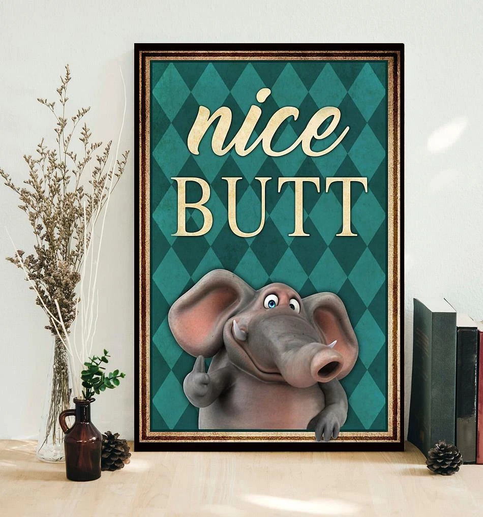 Poster Baby Elephant Nice Butt Wall Art, Unframed Prints For Home Or ...