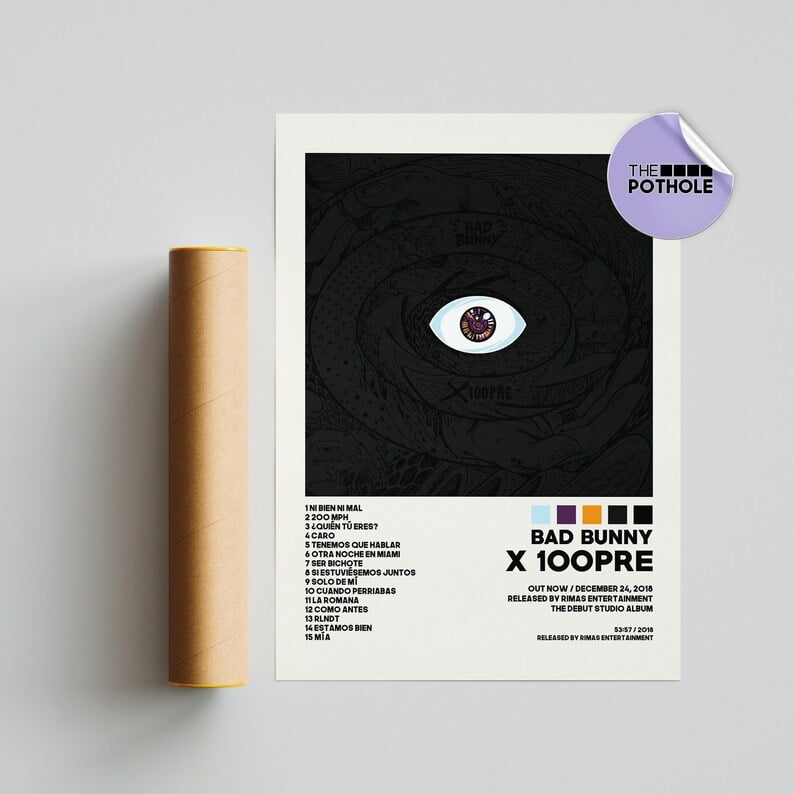 Poster Bad Bunny Poster s / X 100PRE Poster / Tracklist Album Cover ...