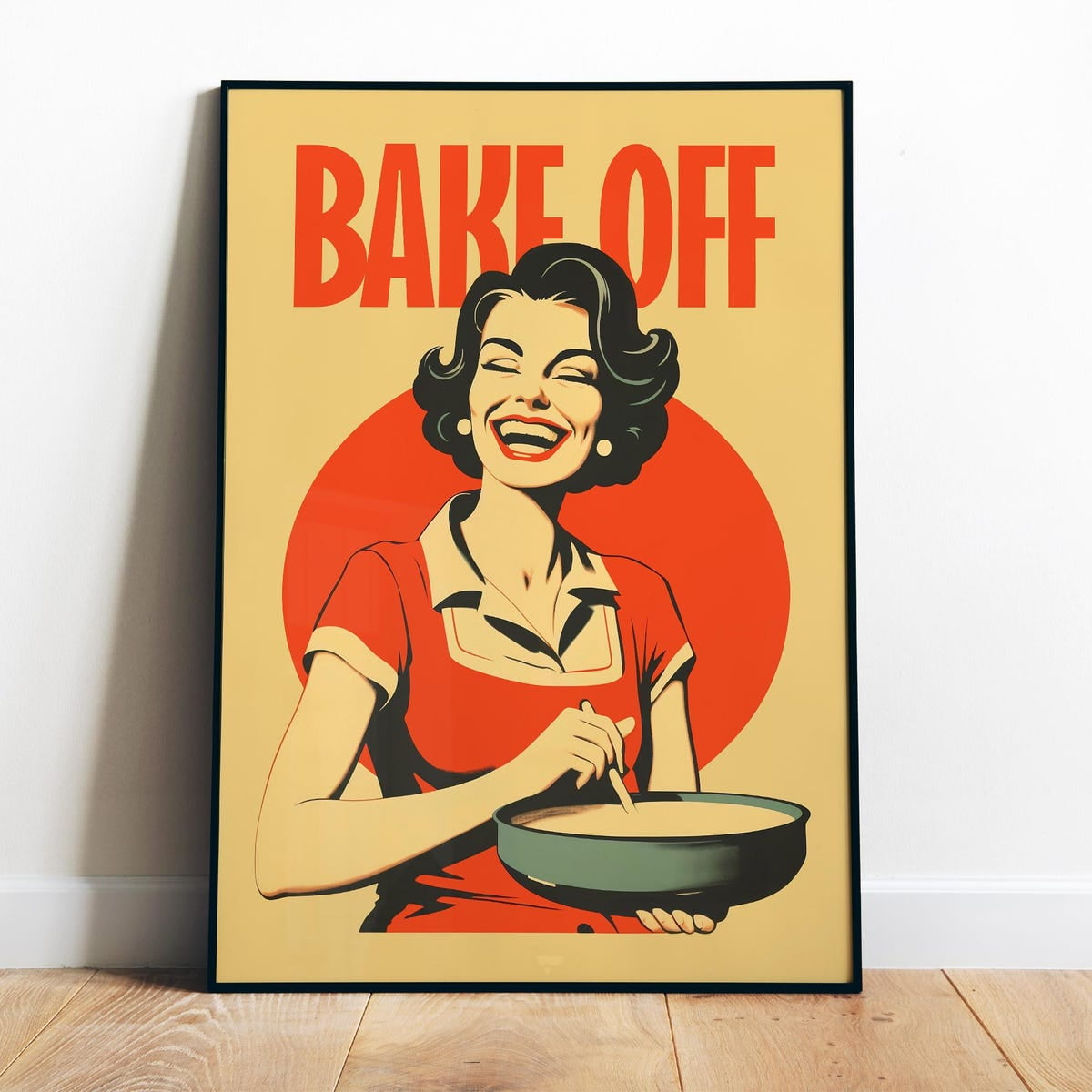 Poster Bake Off Poster Printable Kitchen Wall Art Retro Housewife Print ...