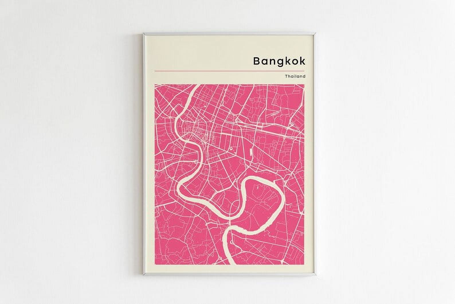 Poster Bangkok Map Print, Bangkok Map Poster s, Thailand, Travel Map ...