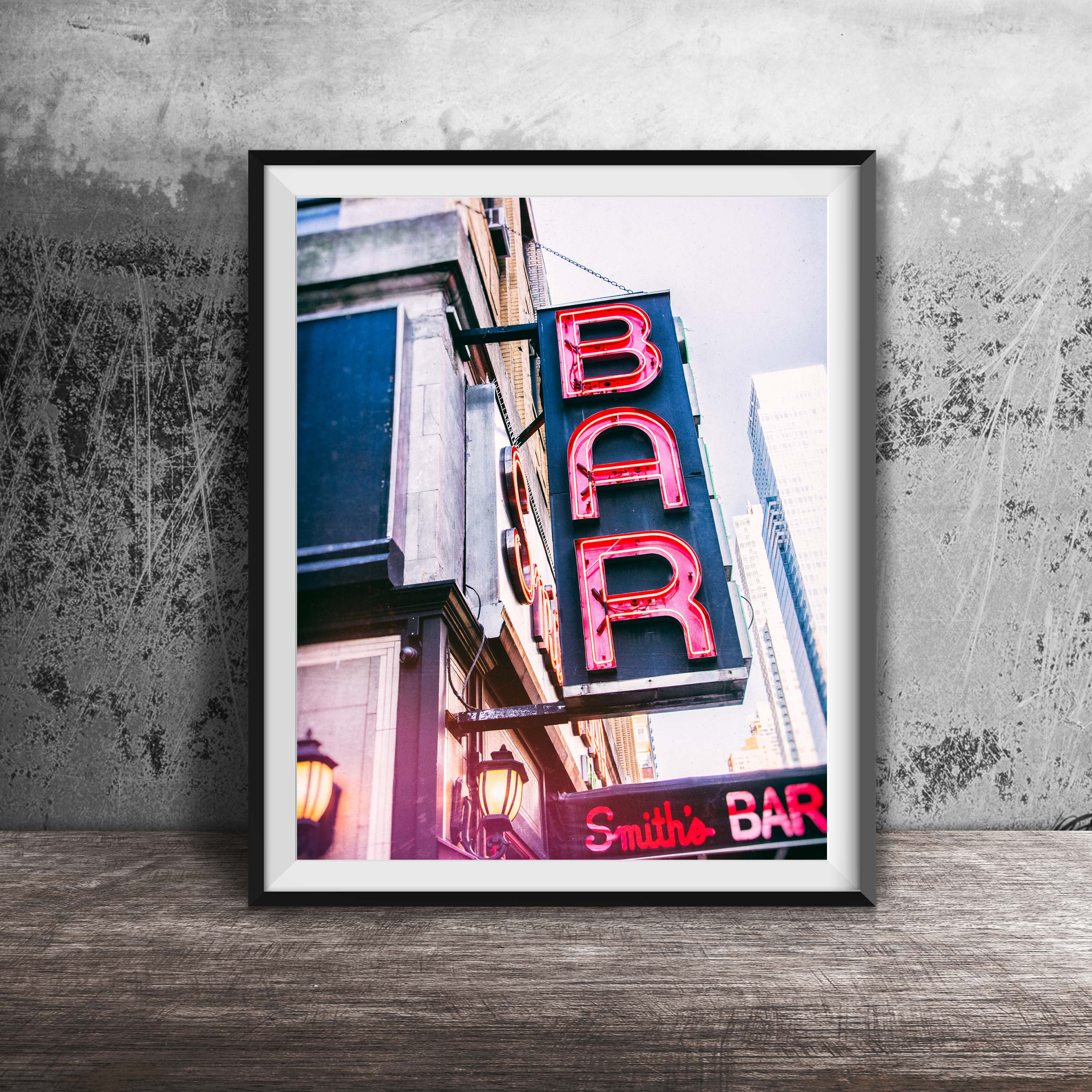 Poster Bar - Neon Sign Print - New York City - Broadway - Times Square ...