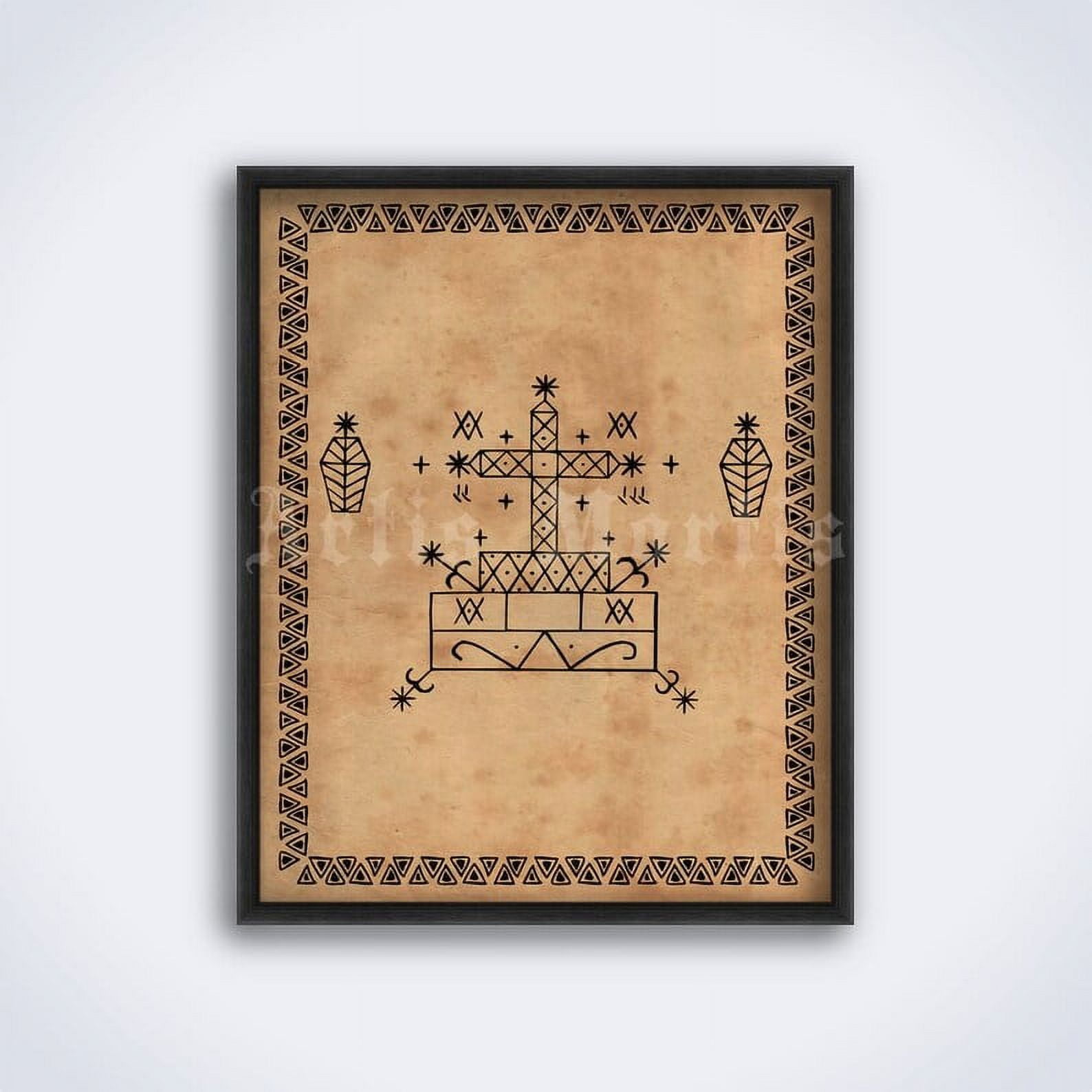 Poster Baron Samedi veve, voodoo art, Loa of Dead, tomb, cemetery ...