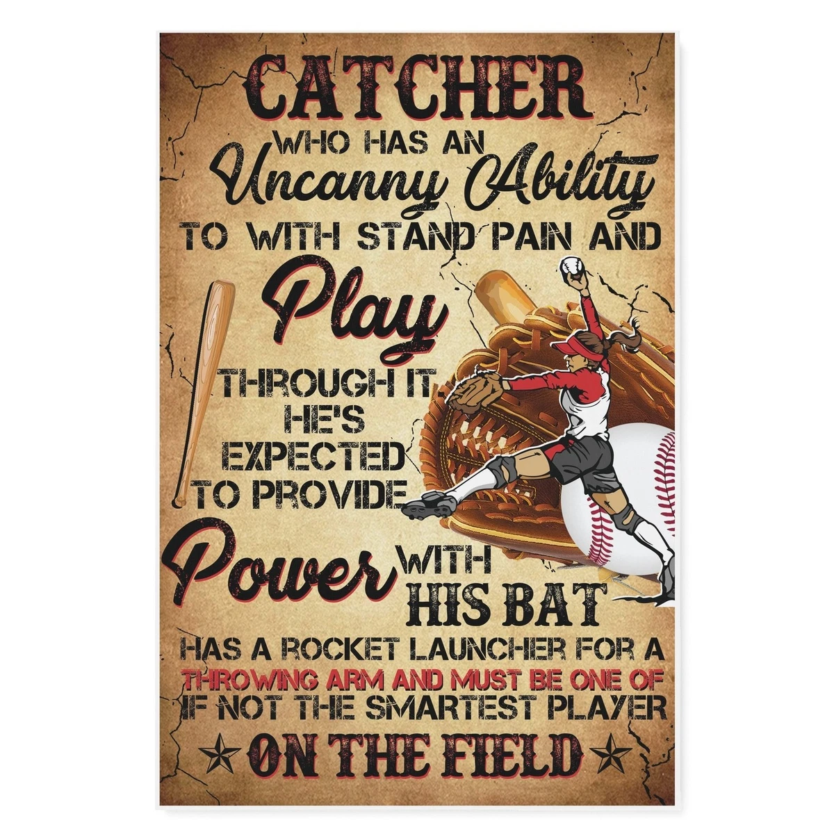 Poster Baseball Catcher Who Has An Uncanny Ability Personalized, Custo ...