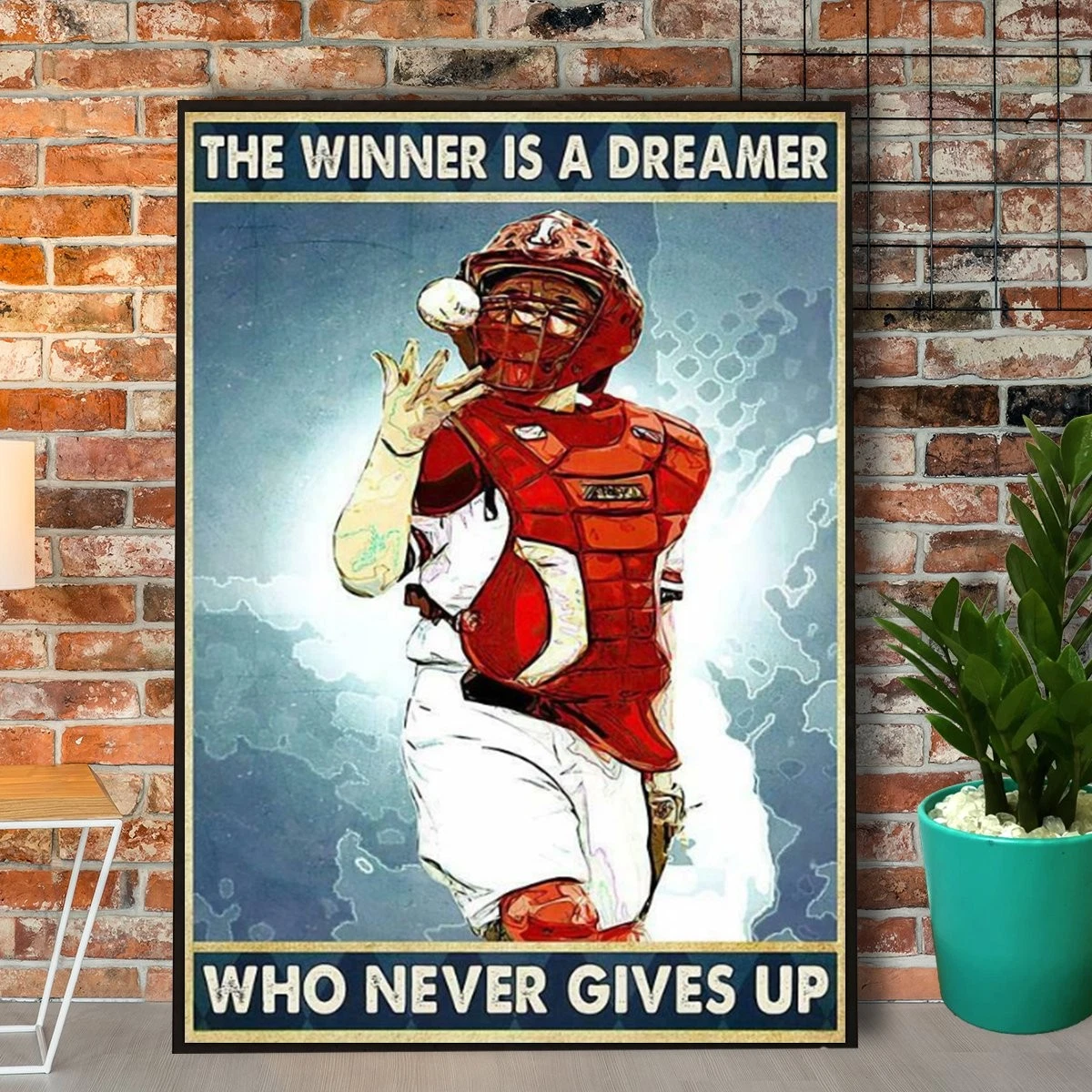 Poster Baseball The Winner Is Areamer Who Never Give Up Vertical ...