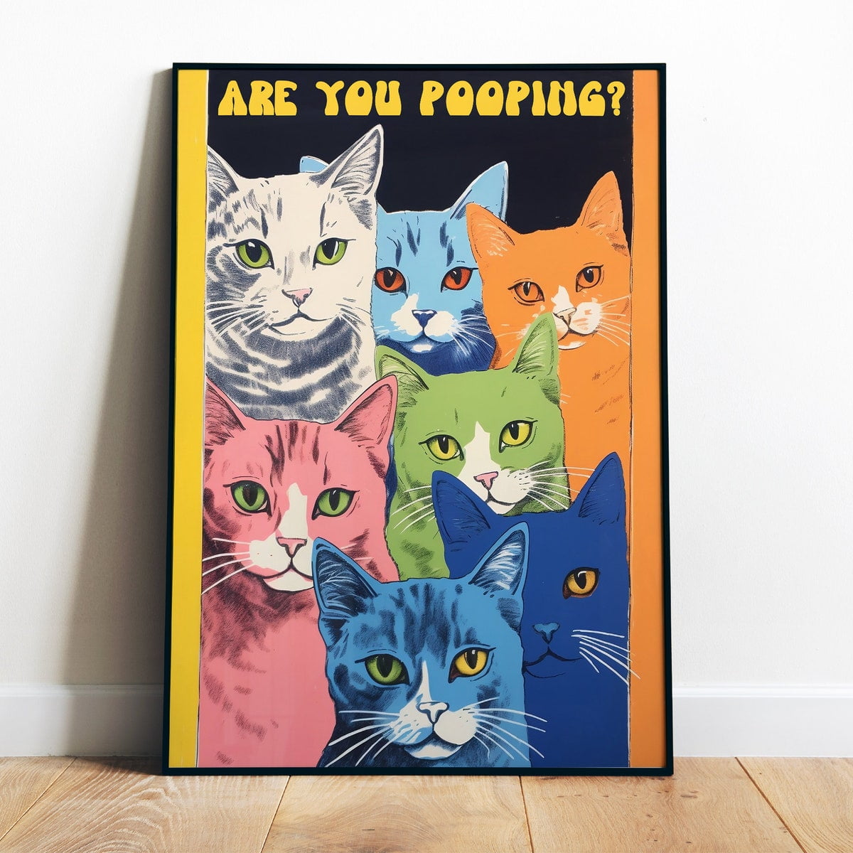 Poster Bathroom Cat Print Toilet Art Download Poster For Cat Owner ...