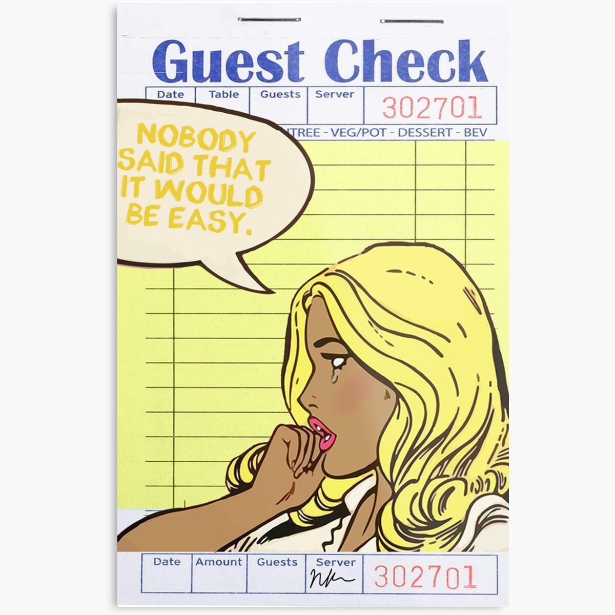 Poster Be Easy - Nikkiraye Guest Check - No Framed, Vintage Wall Art ...
