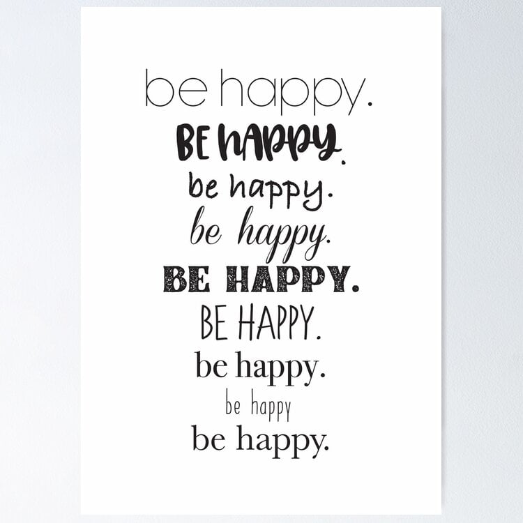 Poster Be Happy Wall Decor Poster - No Framed, Vintage Wall Art, Trendy ...