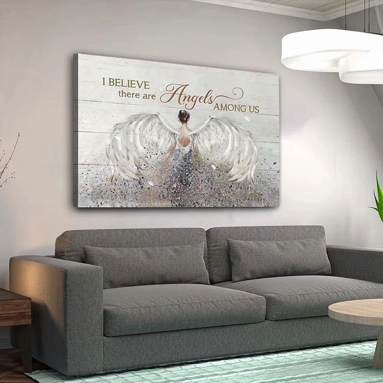 Poster Beautiful Girl Paintingangel Wingsi Believe There Are Angels ...