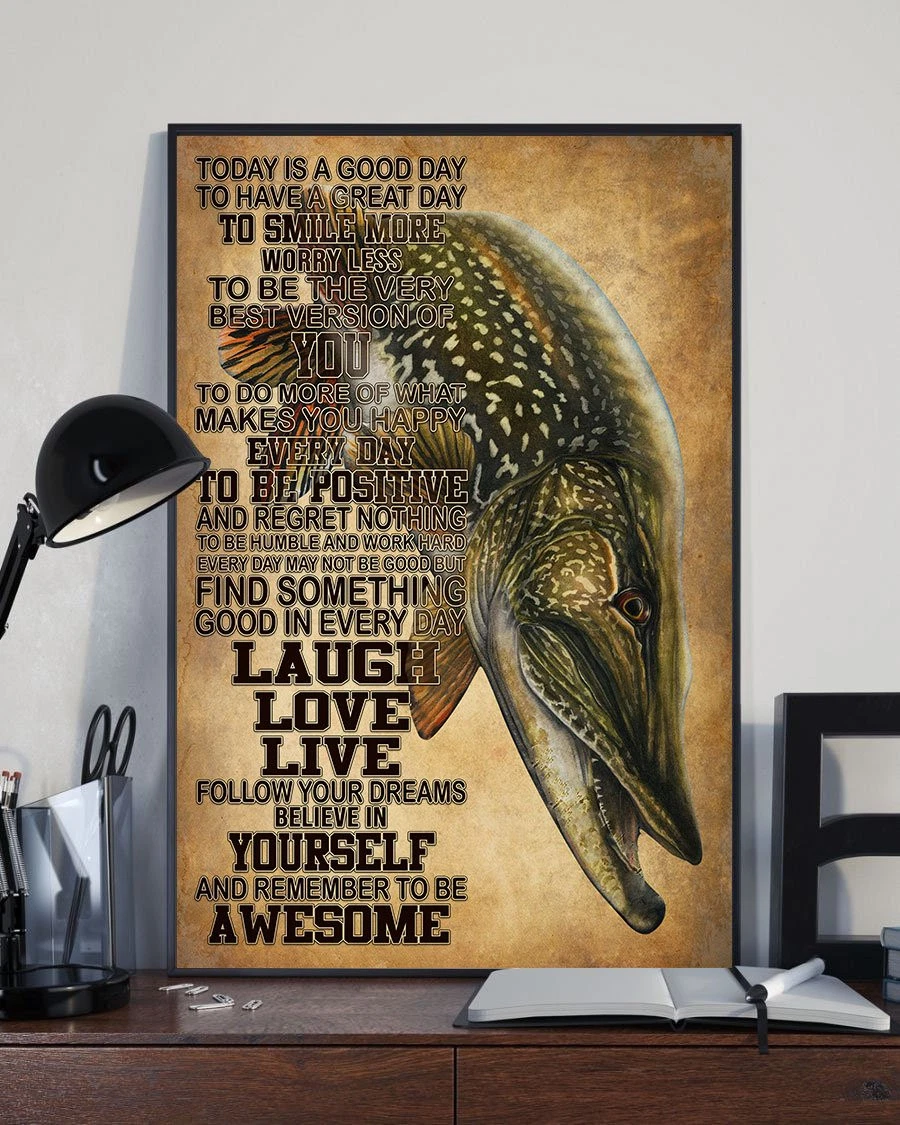 Poster Beautiful Pike Fishing Art - UNFRAMED Poster Prints, Wall Art ...