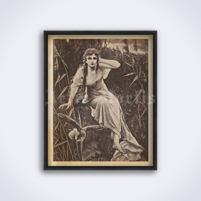 Poster Beautiful fairy, forest nymph, Victorian gothic art by Cuno Von ...