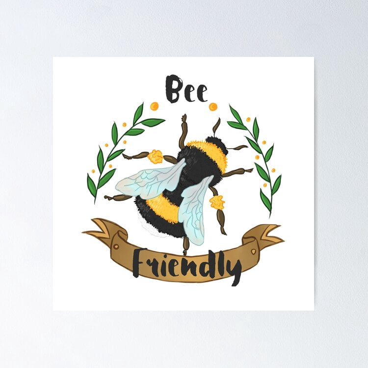 Poster Bee Friendly - Unframed Poster, 12x18 - Walmart.com