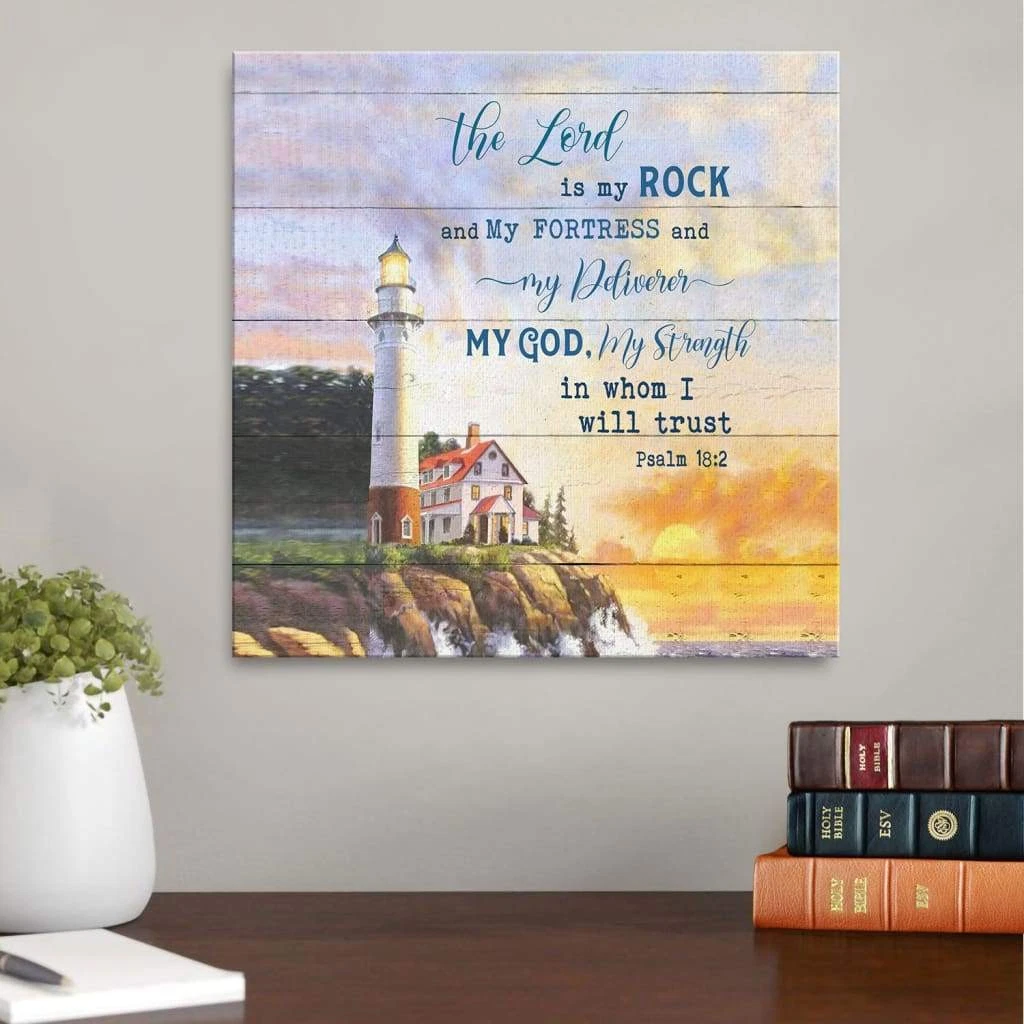 Poster Bible Verse - The Lord Is My Rock Psalm 182 Kjvprint- UNFRAMED ...