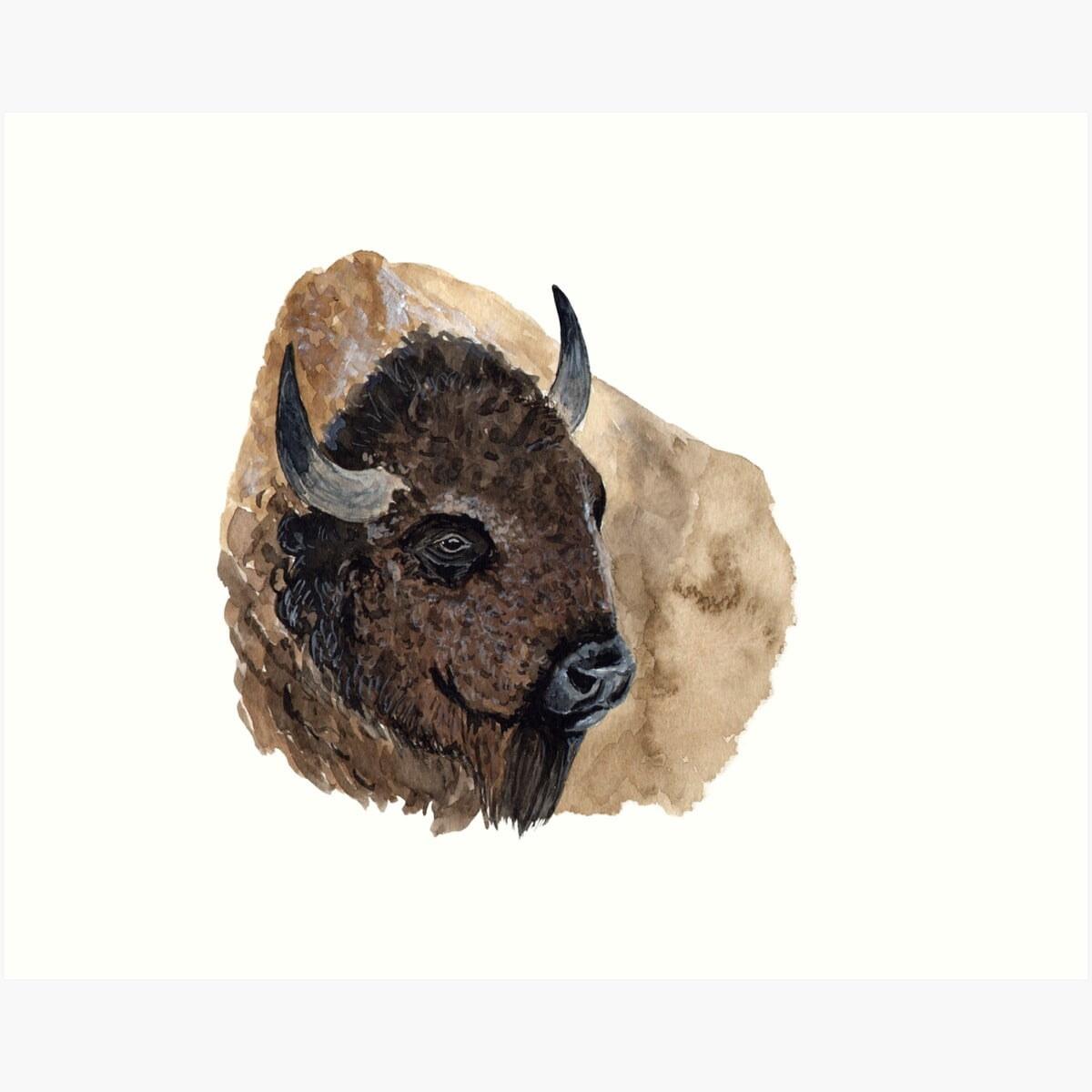 Poster Bison - No Framed, Vintage Wall Art, Trendy Retro Print ...
