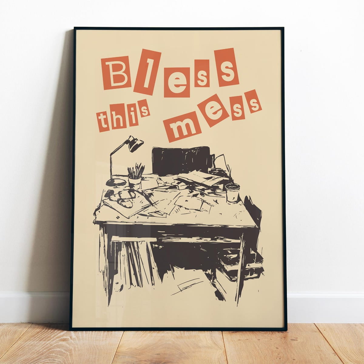 Poster Bless This Mess Print Workplace Wall Art Printable Funny Home ...