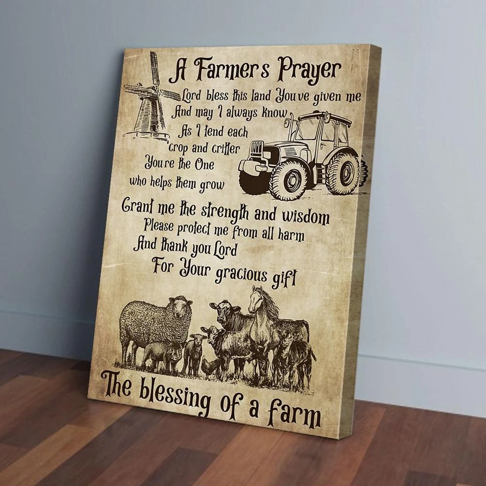Poster The Blessing Of The Farm Vintage Farm Animals Farmerwal ...