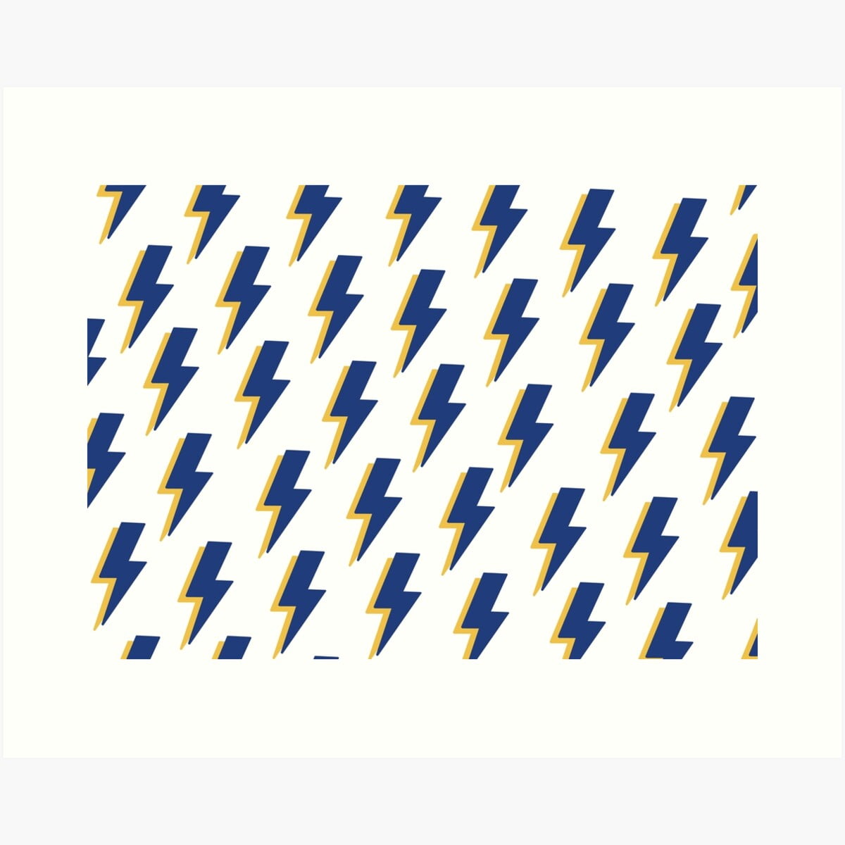 Poster Blue Yellow Lightning Bolt Poster No Framed, 12x18 - Walmart.com