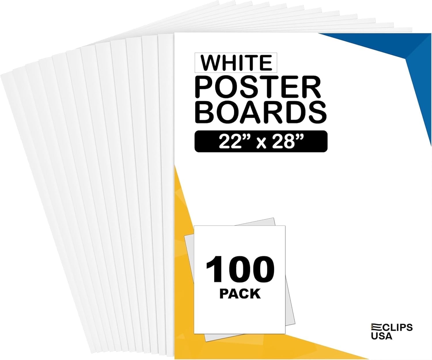 E-Clips USA White Poster Board, Large Poster Paper for School and ...
