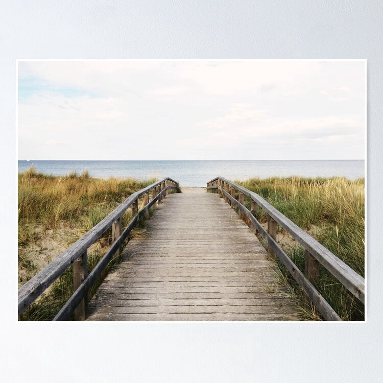 Poster Boardwalk To The Beach Poster - No Framed, Vintage Wall Art ...