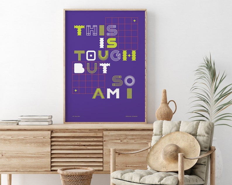 Poster Bold Typography Poster , Modern Home Art, Maximalist Wall Decor ...