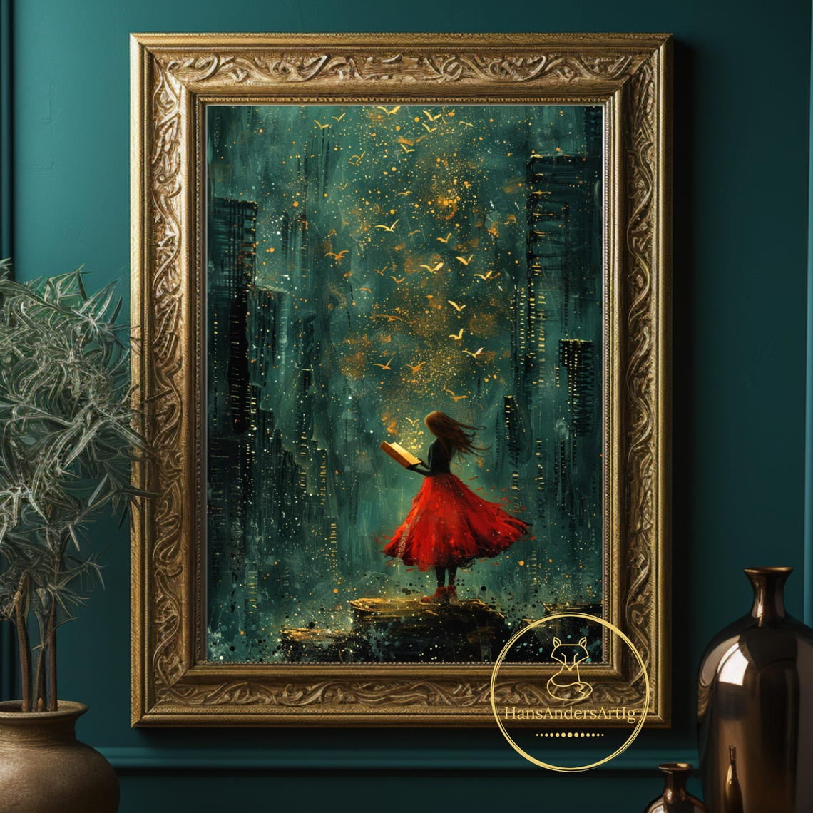 Poster Book Art Library Wall Art Poster For Reader Dark Cottagecore ...