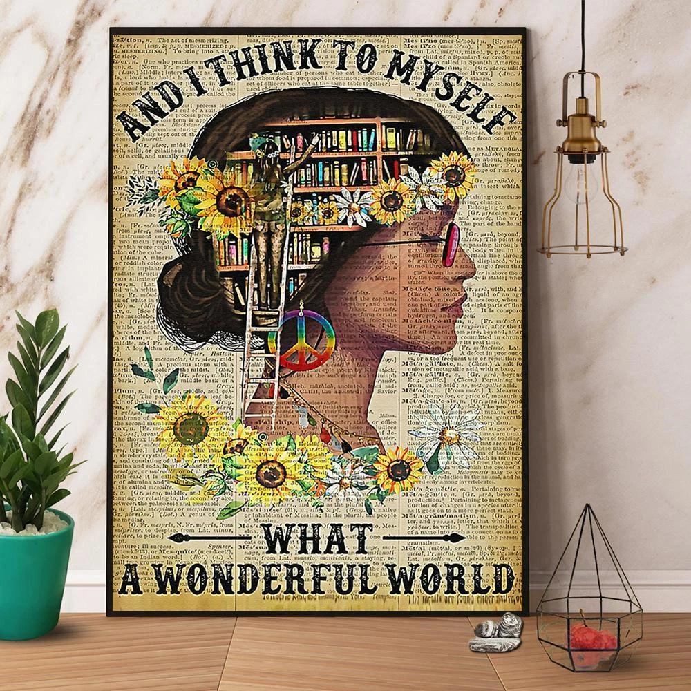 Poster Books & Sunflower And I Think To Myself What A Wonderful World ...