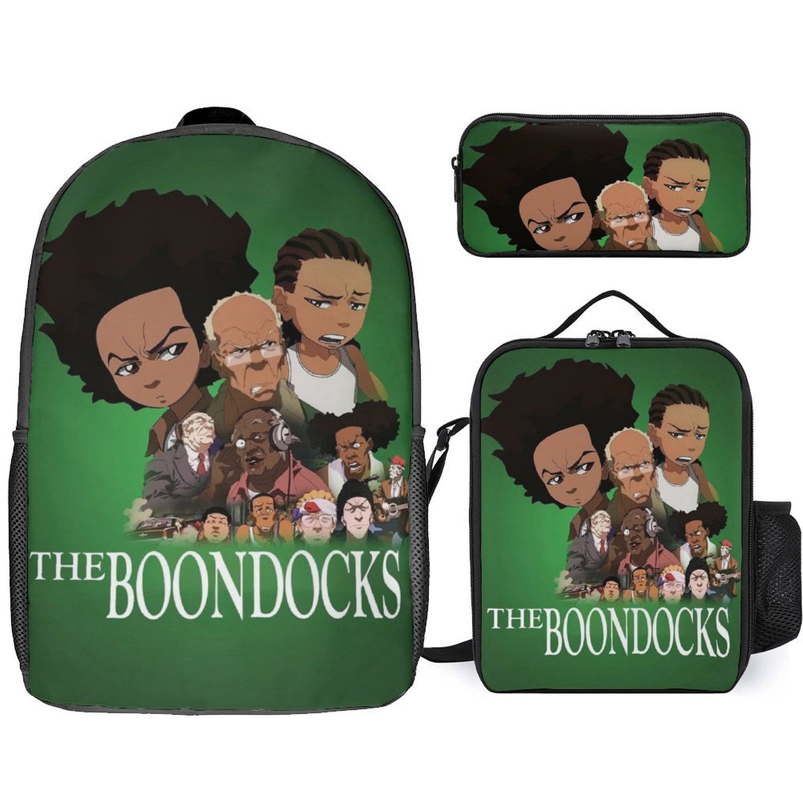 Poster The Boondocks Backpack With Lunch Bag Pencil Case Set Schoolbag ...